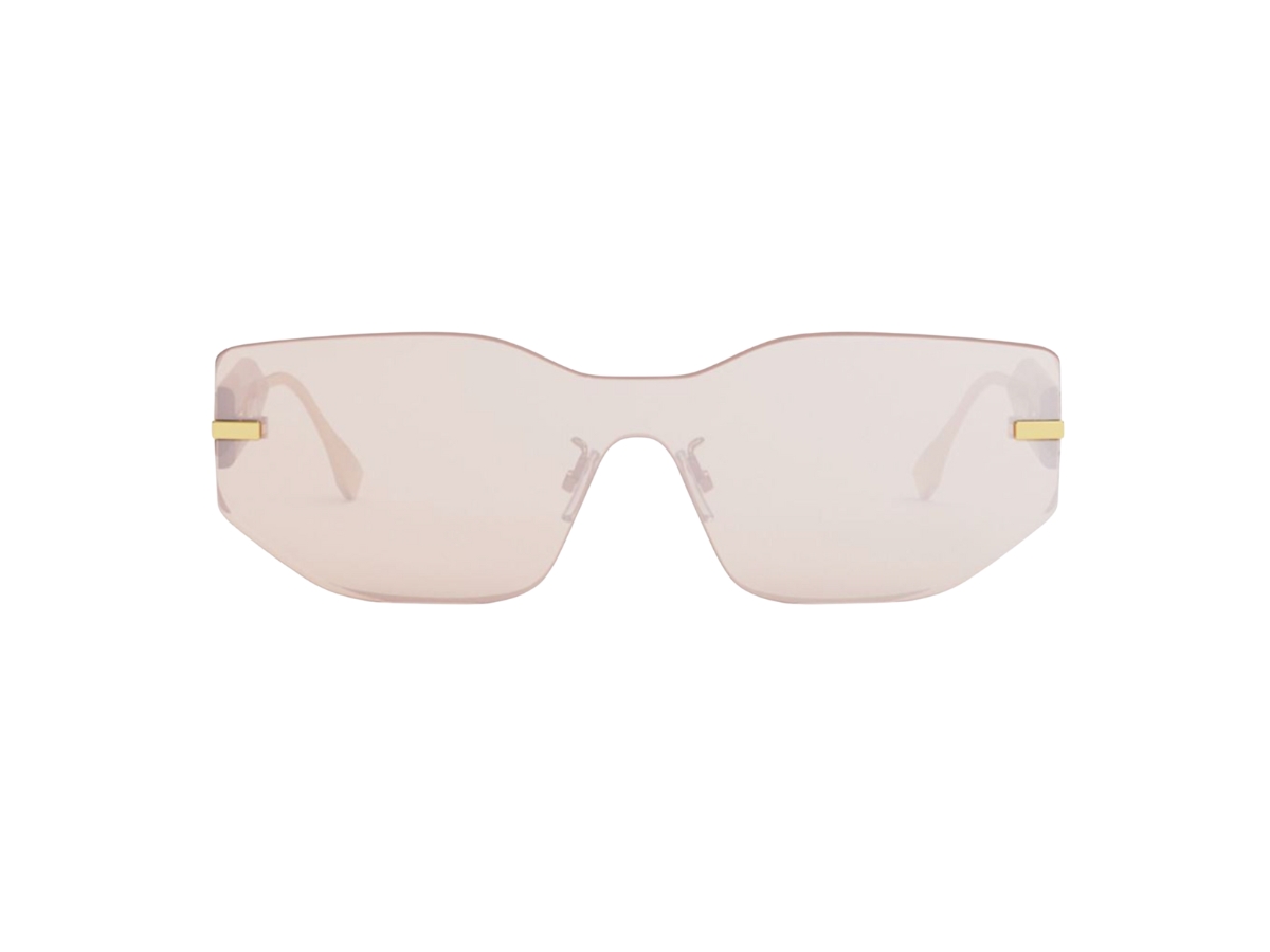 Fendi Fendigraphy FE40066U Sunglasses In Metal Frame With Pink Lenses