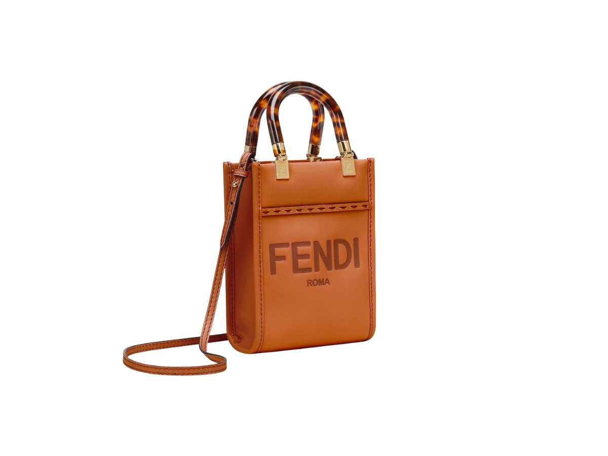 SASOM | bags Fendi Mini Sunshine Shopper In Brown Leather-Tortoiseshell ...