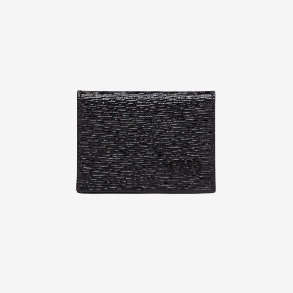 Ferragamo Gacini Credit Card Holder Black Dark Rain | ของแท้