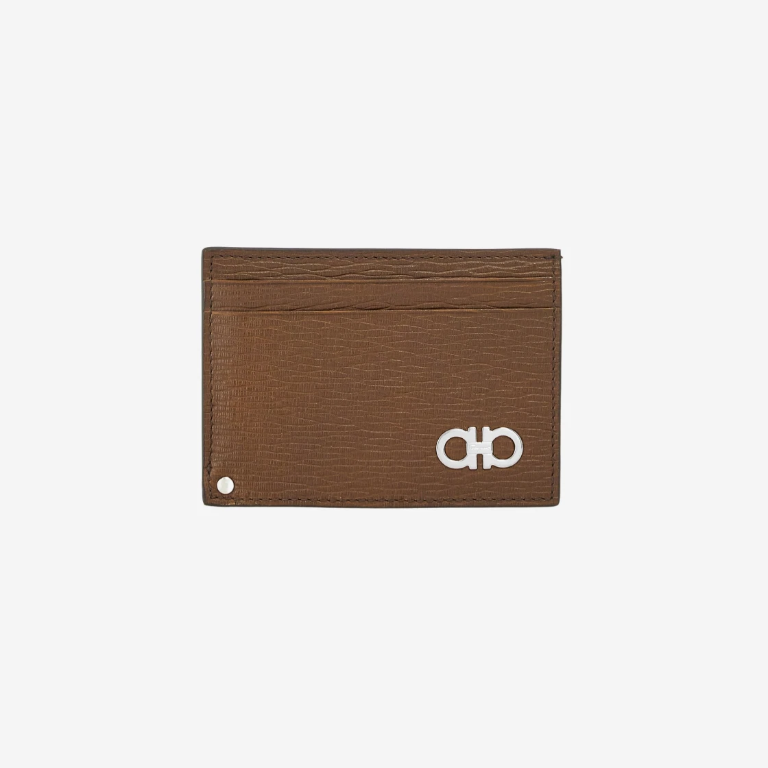 Ferragamo Gancini Card Pull-Out ID Window Brown Black