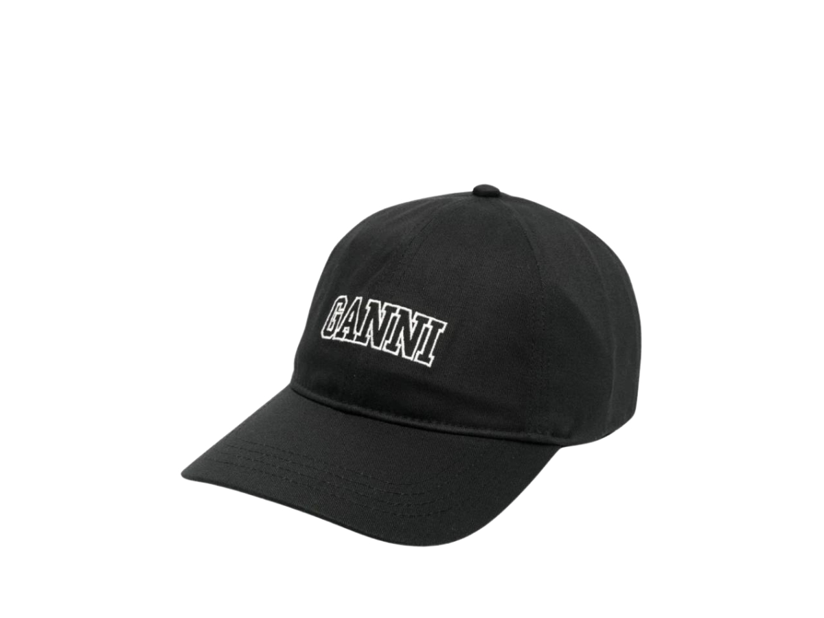 ช้อป Ganni Embroidered Logo Cap Blackของแท้ที่ SASOM