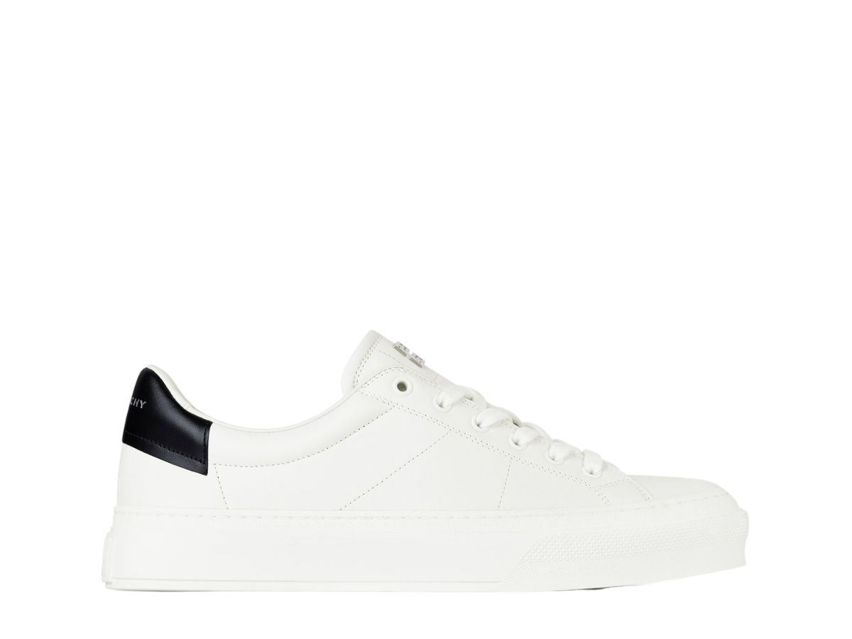 Givenchy City Sport Sneakers In Leather White Black