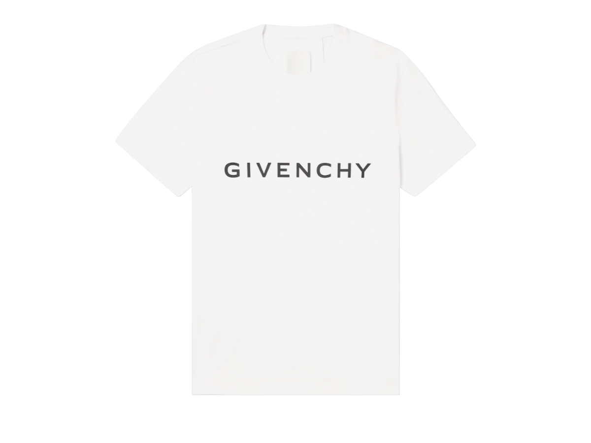 Givenchy Logo Print Cotton Jersey T-Shirt White | ของแท้