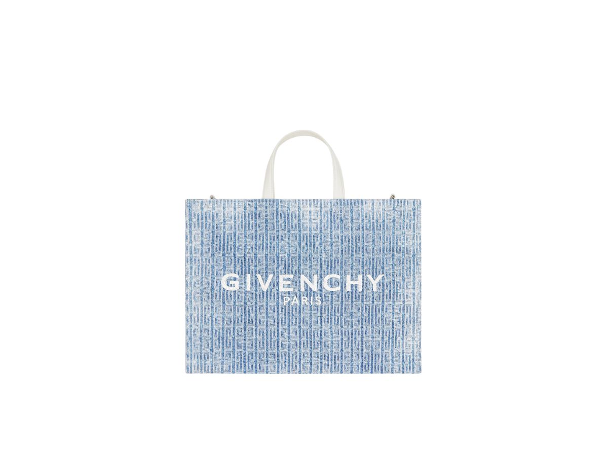 Givenchy Medium G-Tote Shopping Bag In 4G Denim Light Blue