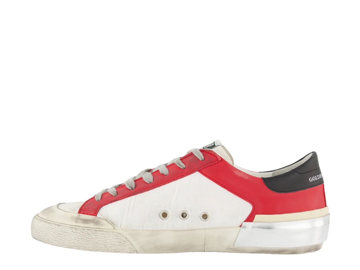 Golden Goose Superstar Sneakers White Red Navy Heel Tab