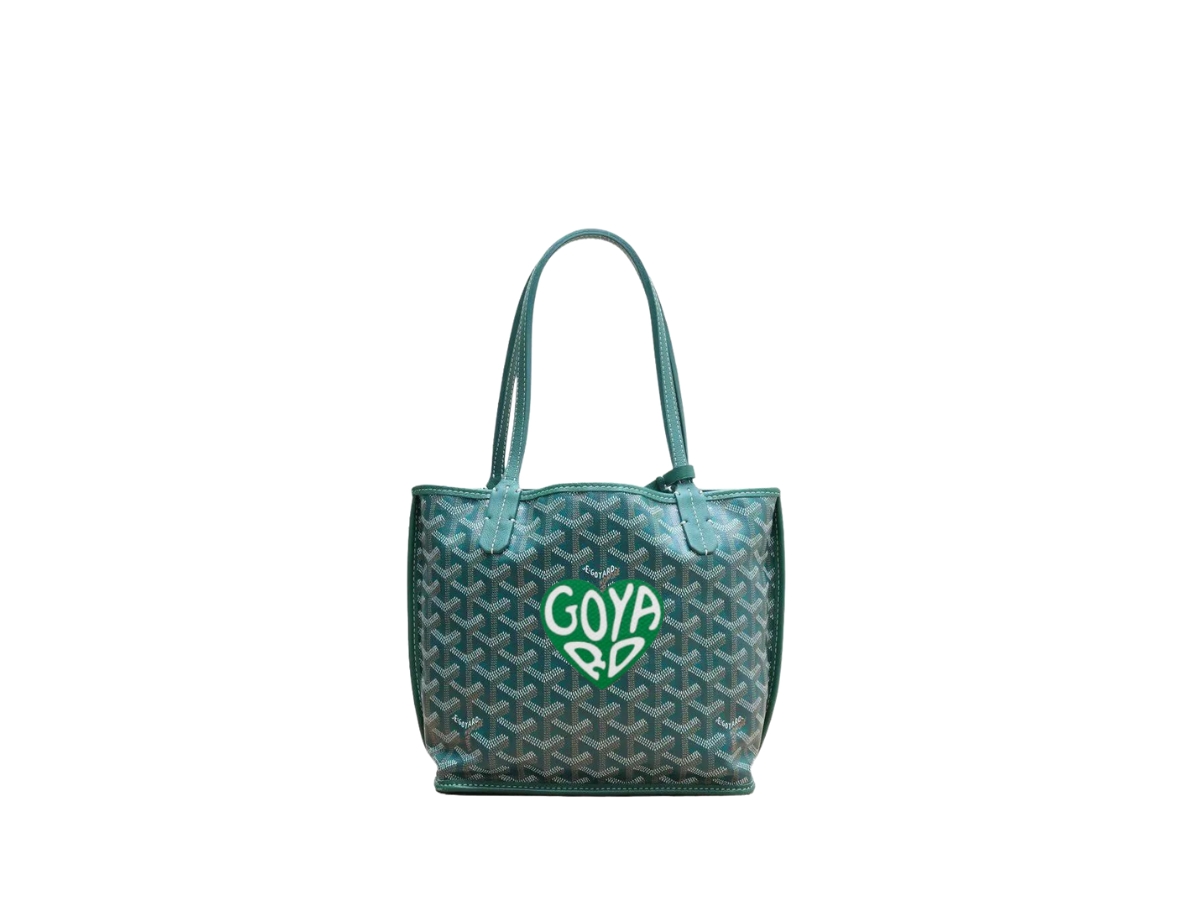 Goyard Anjou Mini Bag In Chevroches Calfskin And Goyardine Canvas Green ...