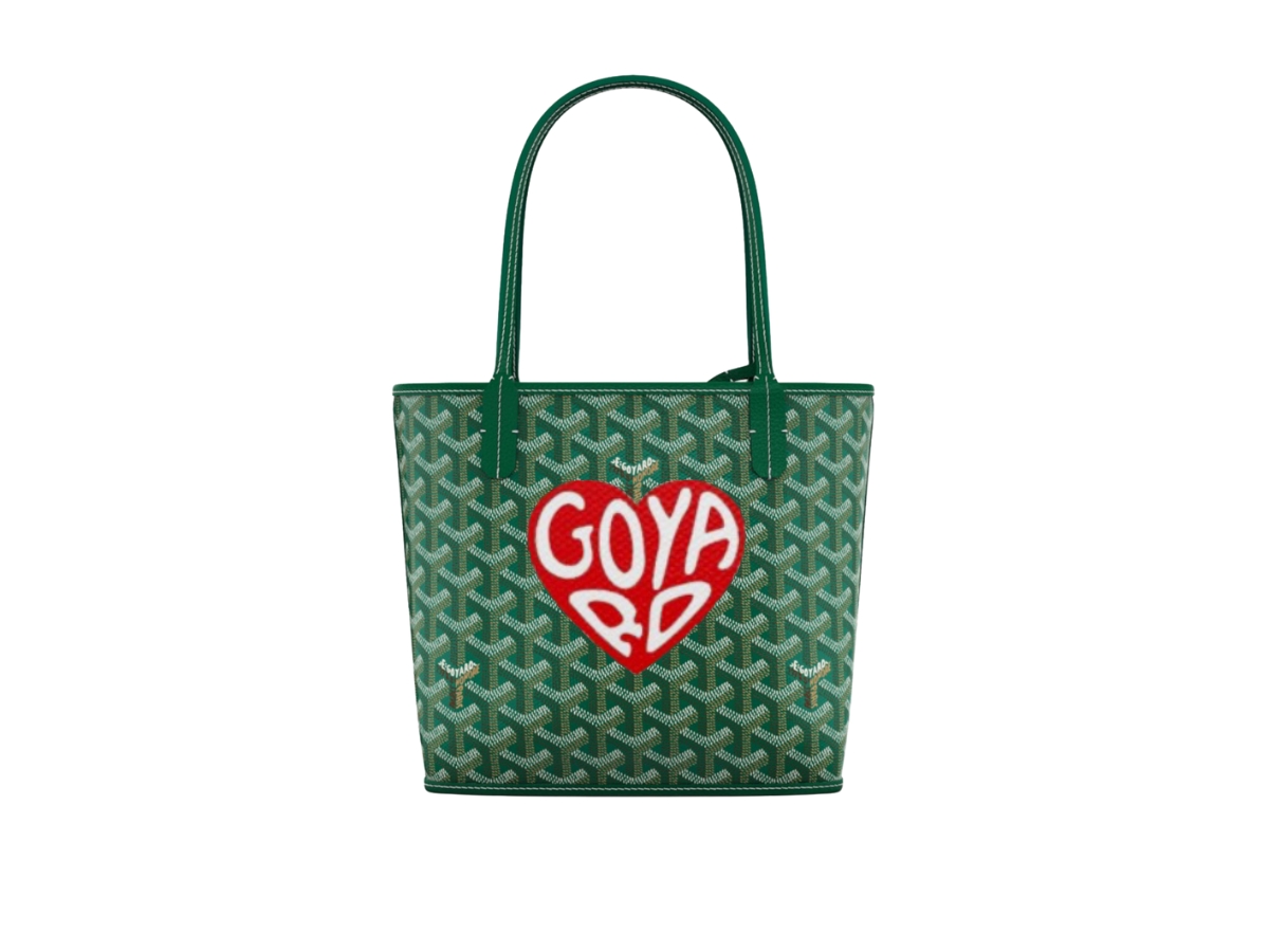 Goyard Anjou Mini Bag In Chevroches Calfskin And Goyardine Canvas Green ...
