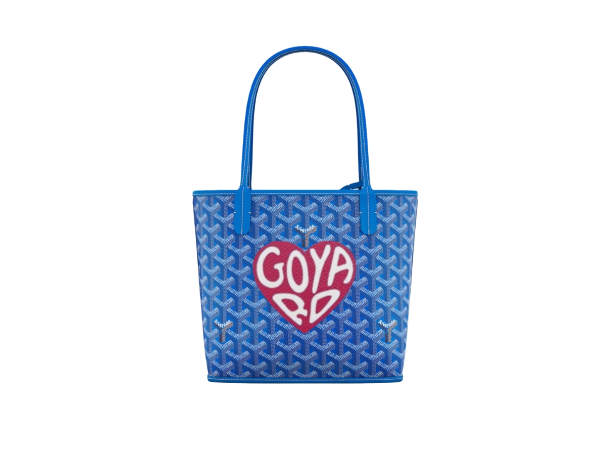 Goyard Anjou Mini Bag In Chevroches Calfskin And Goyardine Canvas Sky ...