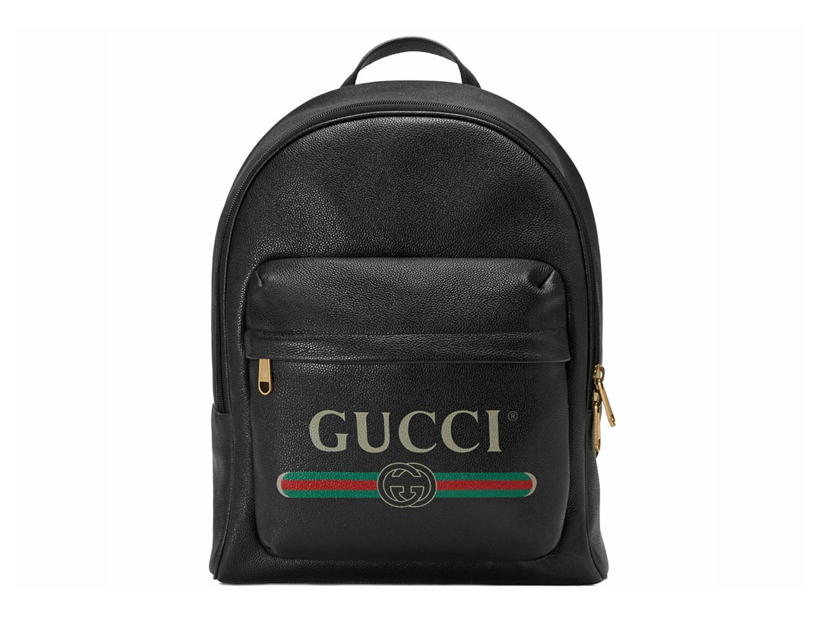 Gucci Backpack Logo Print Shop Authentic at SASOM