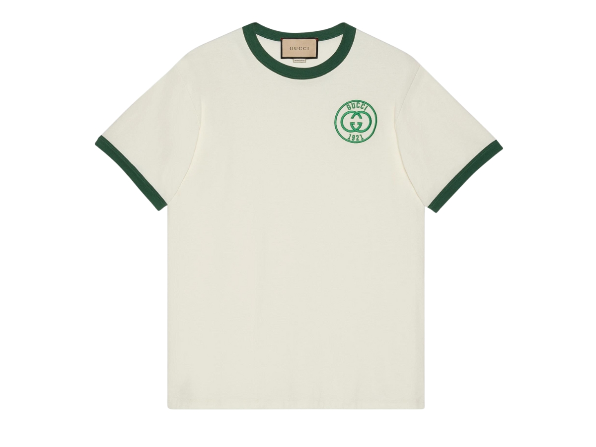 Gucci Cotton Jersey T-Shirt With Gucci Embroidery In Off White Cotton Jersey With Interlocking G ...