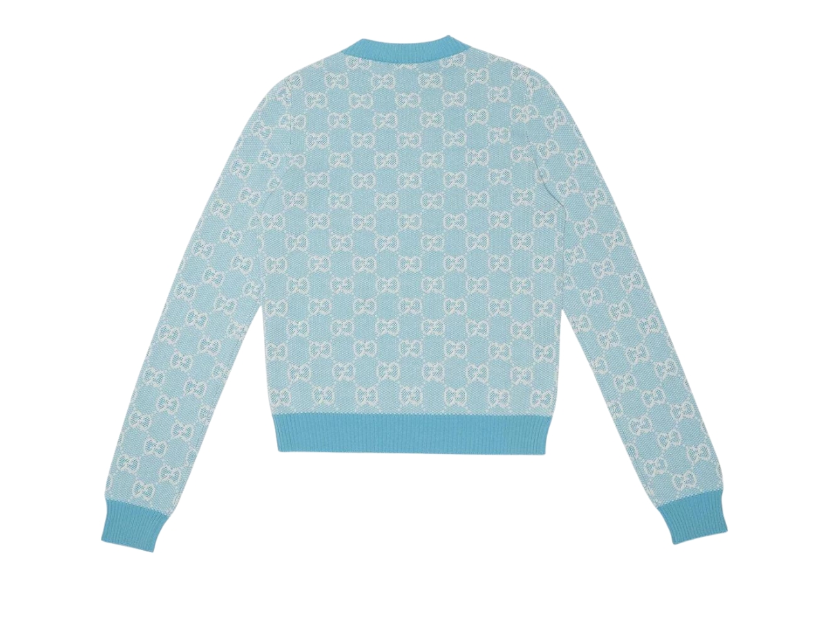 SASOM | เสื้อผ้า Gucci GG Cotton Wool Piquet Knit Light Blue เช็คราคาล่าสุด