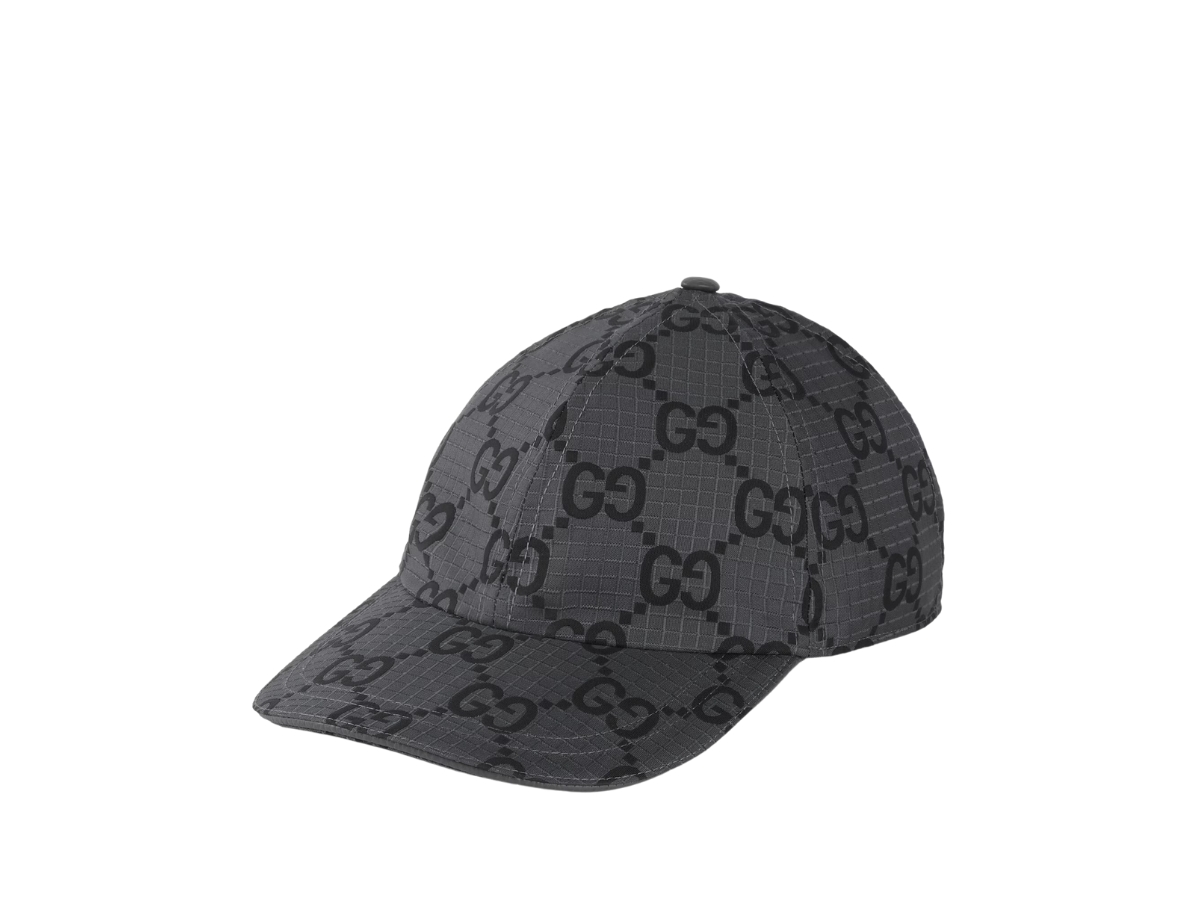 Gucci GG Polyester Baseball Hat Dark Grey and Black | ของแท้