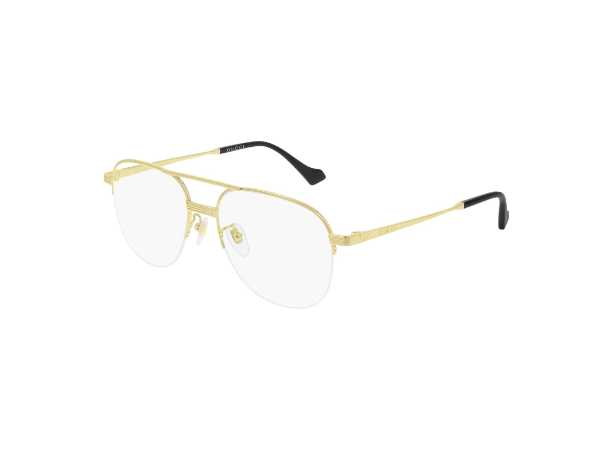 Gucci GG0745O Glasses In Shiny Gold Metal With Demo Lenses