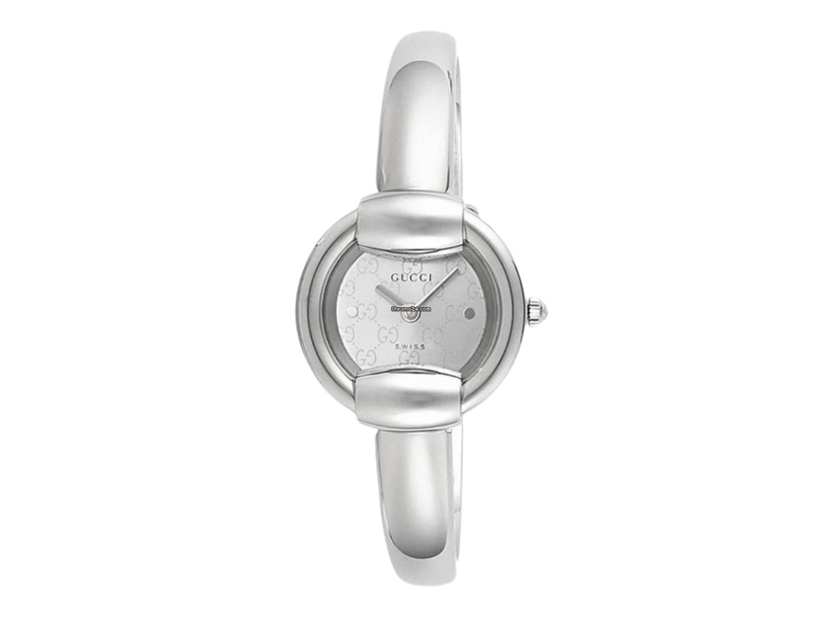 Gucci Quartz GG Dial Swiss Made Silver 1400L Watch 26mm
