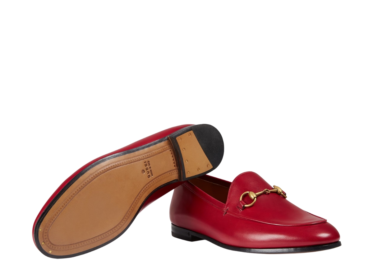 แฟลต Gucci Women's Jordaan Loafer In Red Leather | SASOM