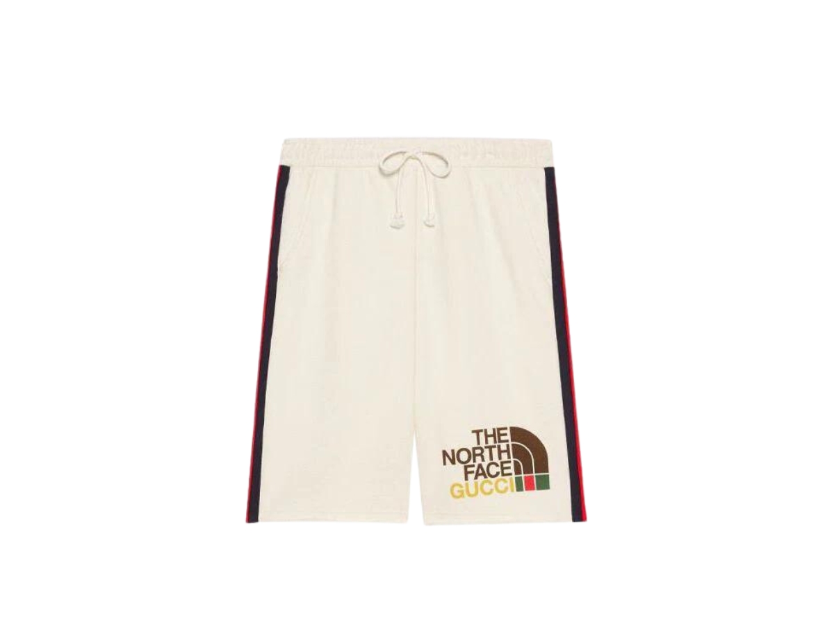 Gucci X The North Face Crossover Webbing Printing Cotton Shorts Ivory