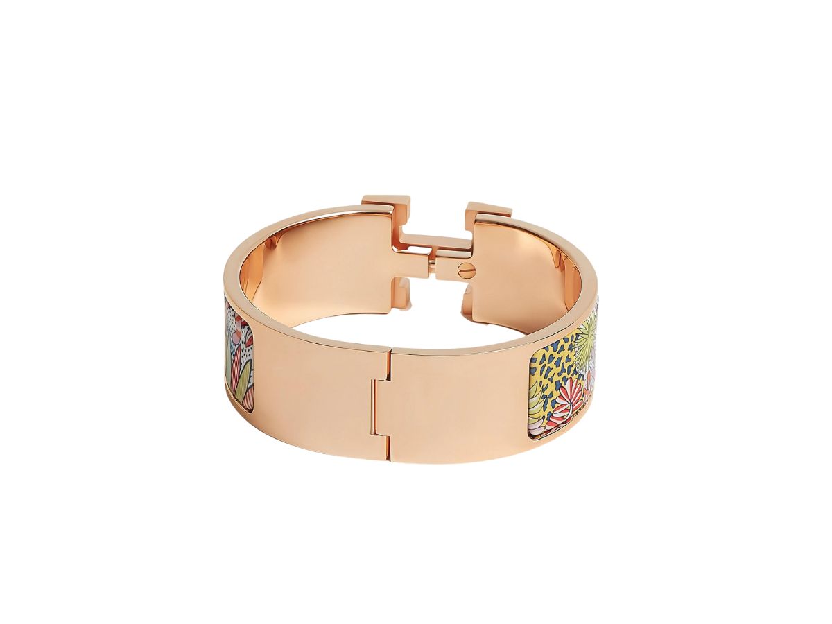 SASOM | เครื่องประดับ Hermes Clic Clac H Animaux Camoufles Bracelet In Enamel With Rose Gold ...