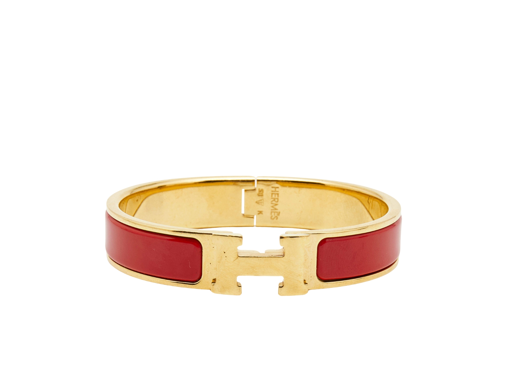 SASOM accessories Hermes Clic Clac H Enamel PM Red Gold Plated Bracelet Check the latest price now