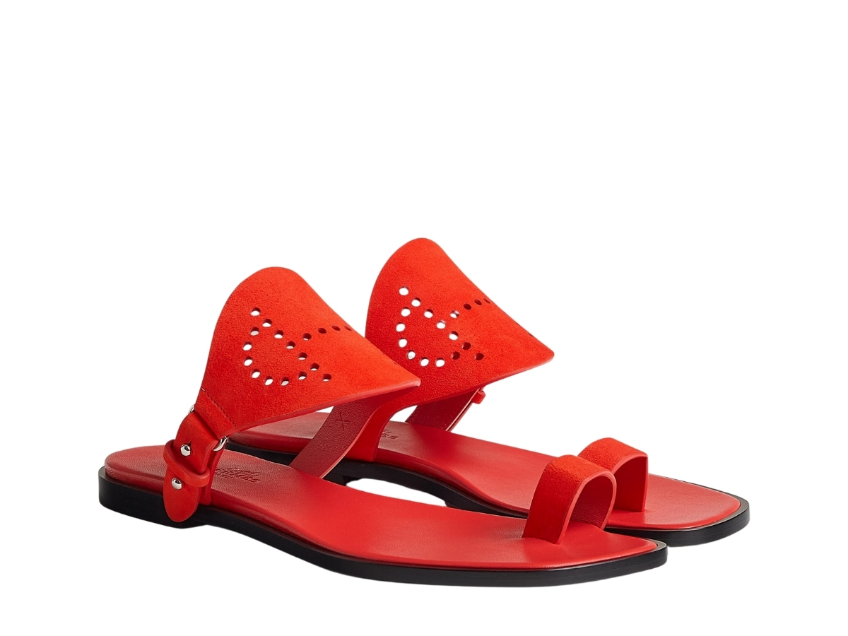 Hermes Hera Sandal In Calfskin With Perforations Inspired By The Iconic ...