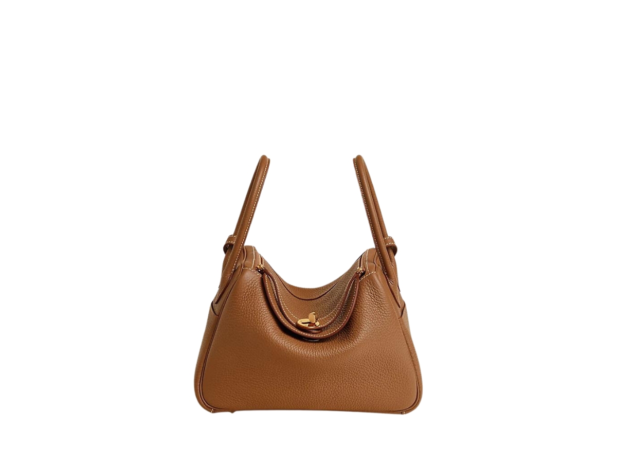 Hermes Lindy 26 Bag In Taurillon Clemence Leather With Gold-Plated Hardware Gold Brown