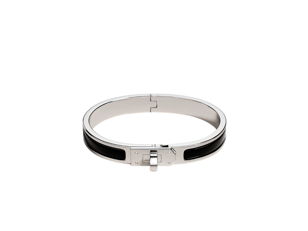 Hermes Mini Clic Kelly Bracelet In Enamel With Palladium Plated Metalic ...