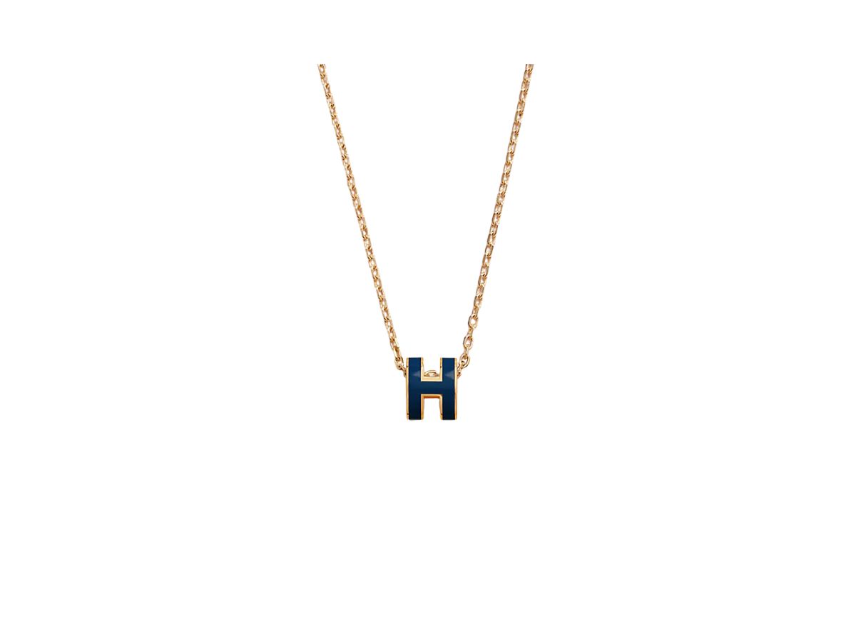 Hermes Mini Pop H Pendant In Lacquered Metal With Gold-Plated Hardware ...