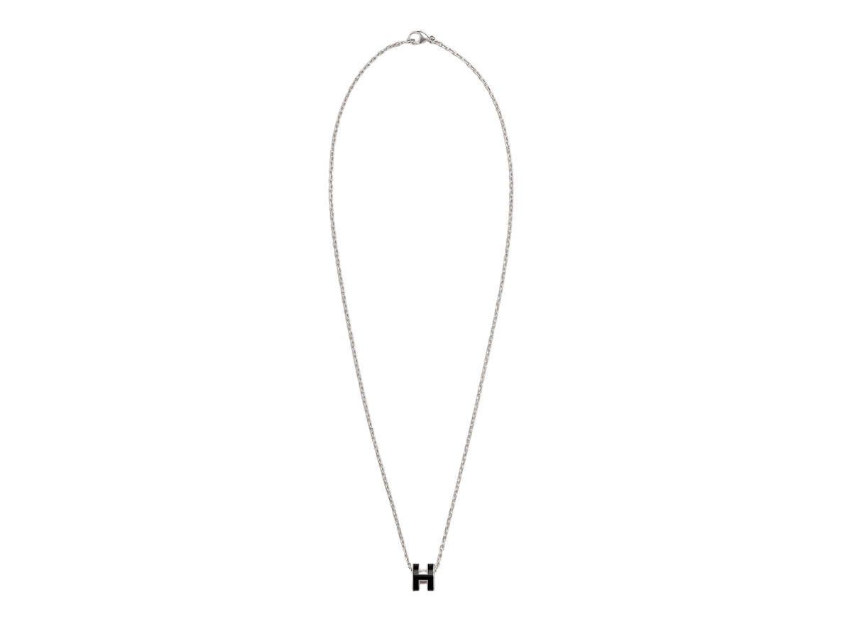 Hermes Mini Pop H Pendant In Lacquered Metal With Palladium-Plated ...