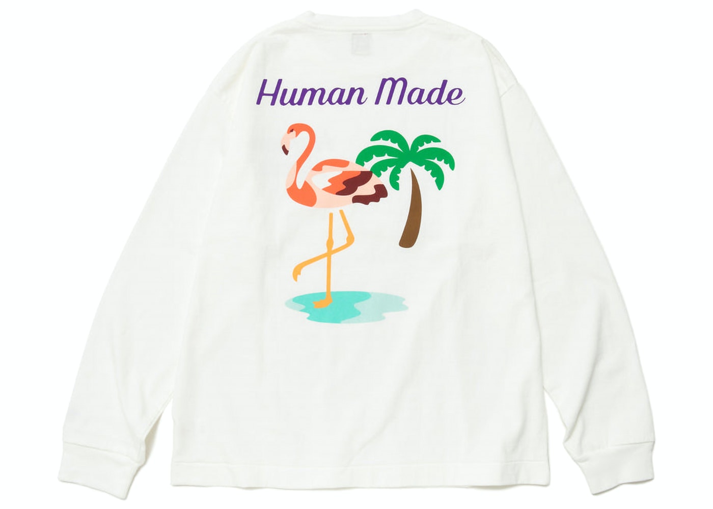 Buy Human Made Flamingo L/S T-Shirt White | SASOM