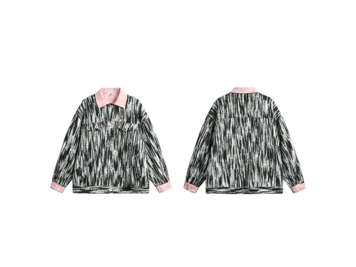 Jeera 168 Pink Art Stripe Yarn Rope Jacket | ของแท้