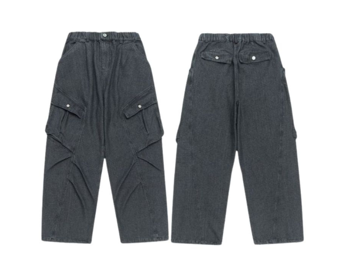 (พร้อมส่ง) Jeera 168 Japanese Retro Baggy Long Pants- Black