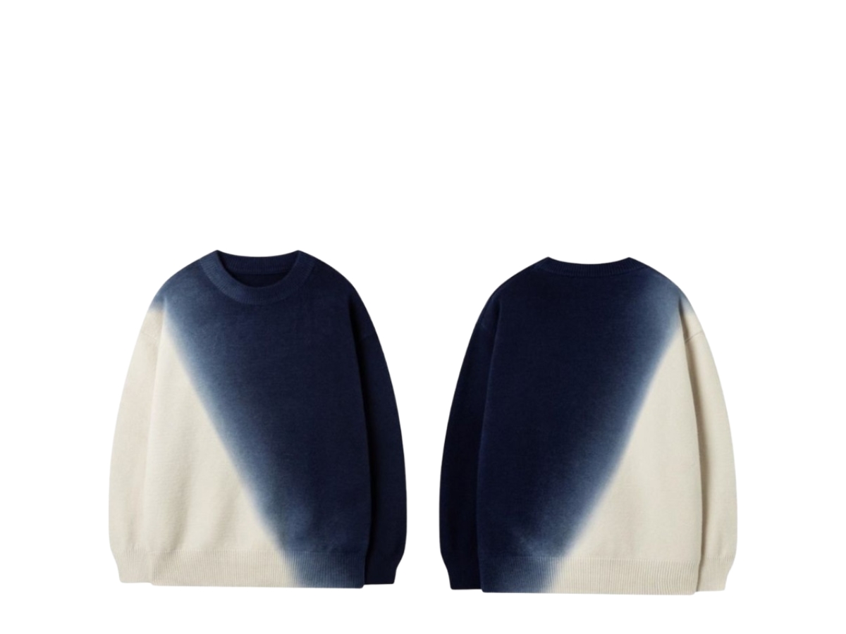 Buy Jeera 168 Blue Gradient color diagonal sweater | SASOM