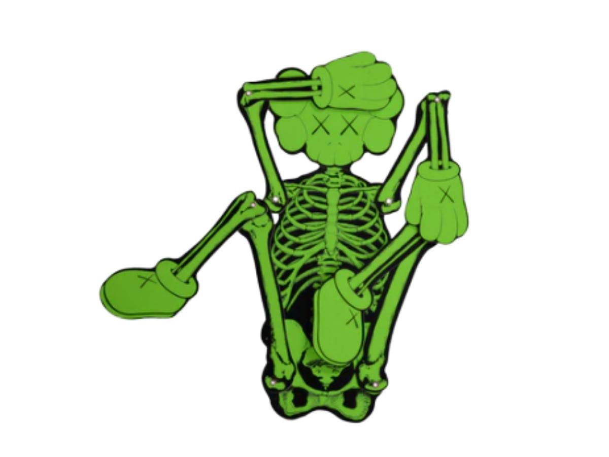 Buy & Sell KAWS Skeleton Board Cutout Ornament Green | SASOM