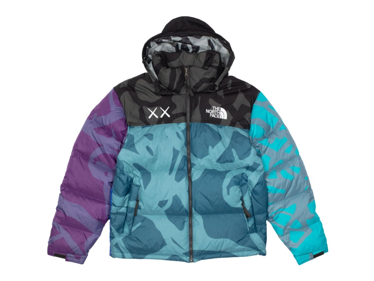 KAWS x The North Face Retro 1996 Nuptse Jacket Monterey Blue Nuptse Print