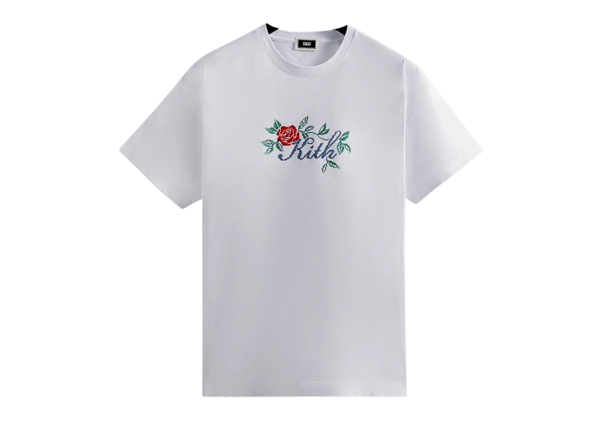 Kith Script Needlepoint Tee White Shop Authentic at SASOM