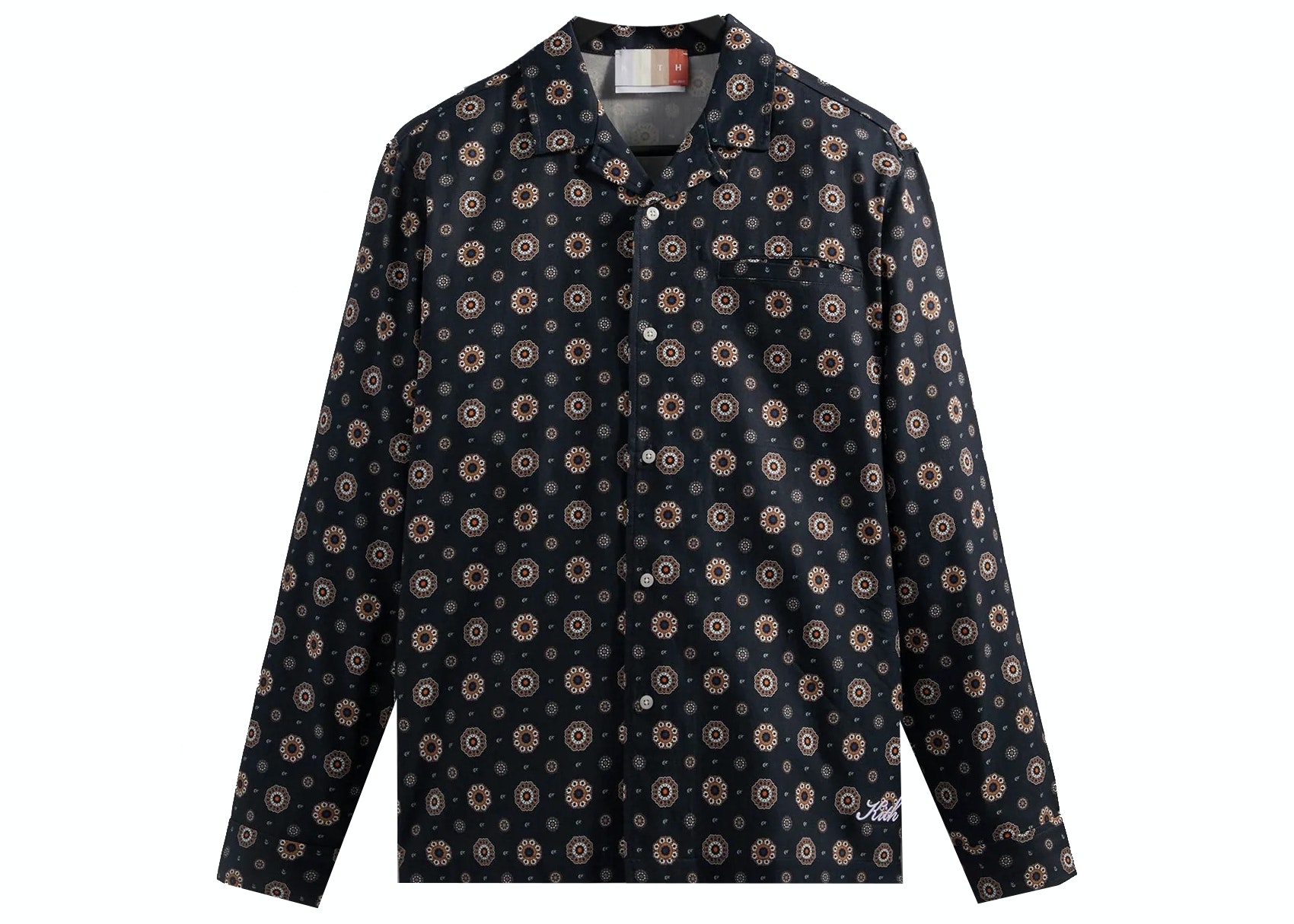 Kith Silk Medallion Thompson Camp Collar Shirt Noctumal