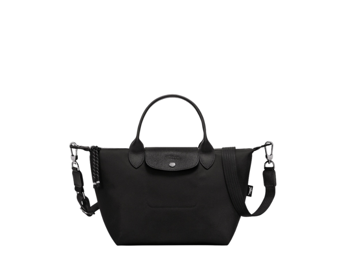 Longchamp Le Pliage Energy Handbag S In Recycled Polyamide Canvas With Silver Color Hardware Black