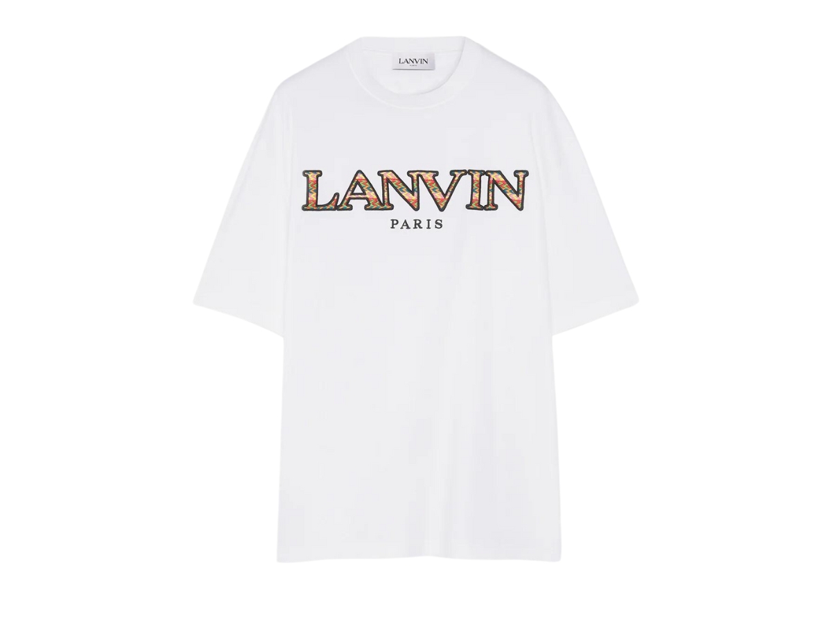 Lanvin Classic Curb Embroidered T-Shirt Optical White