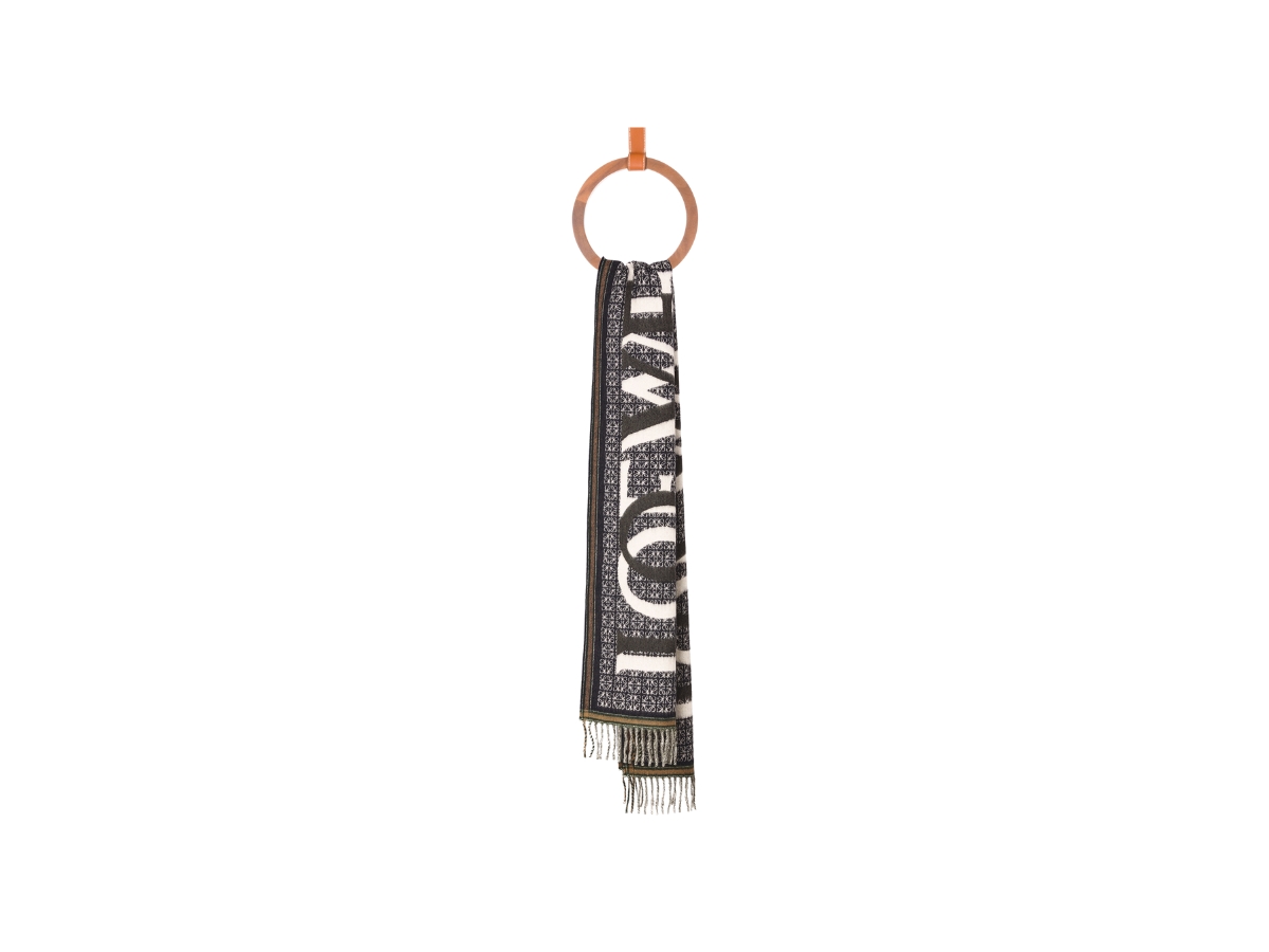 Buy Loewe Love Scarf In Wool and Cashmere Navy Blue | SASOM