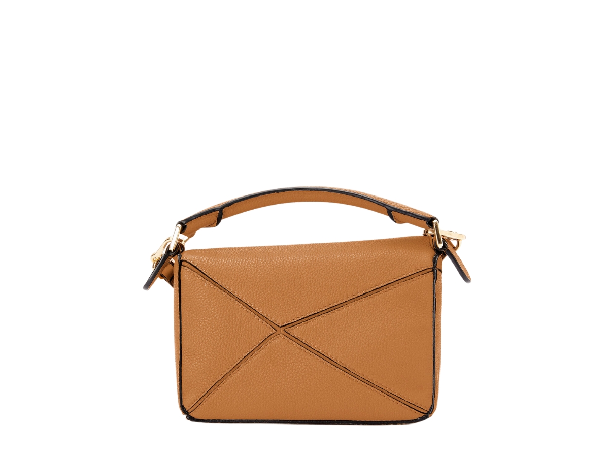 Loewe Mini Puzzle Bag In Soft Grained Calfskin With Gold Metallic ...