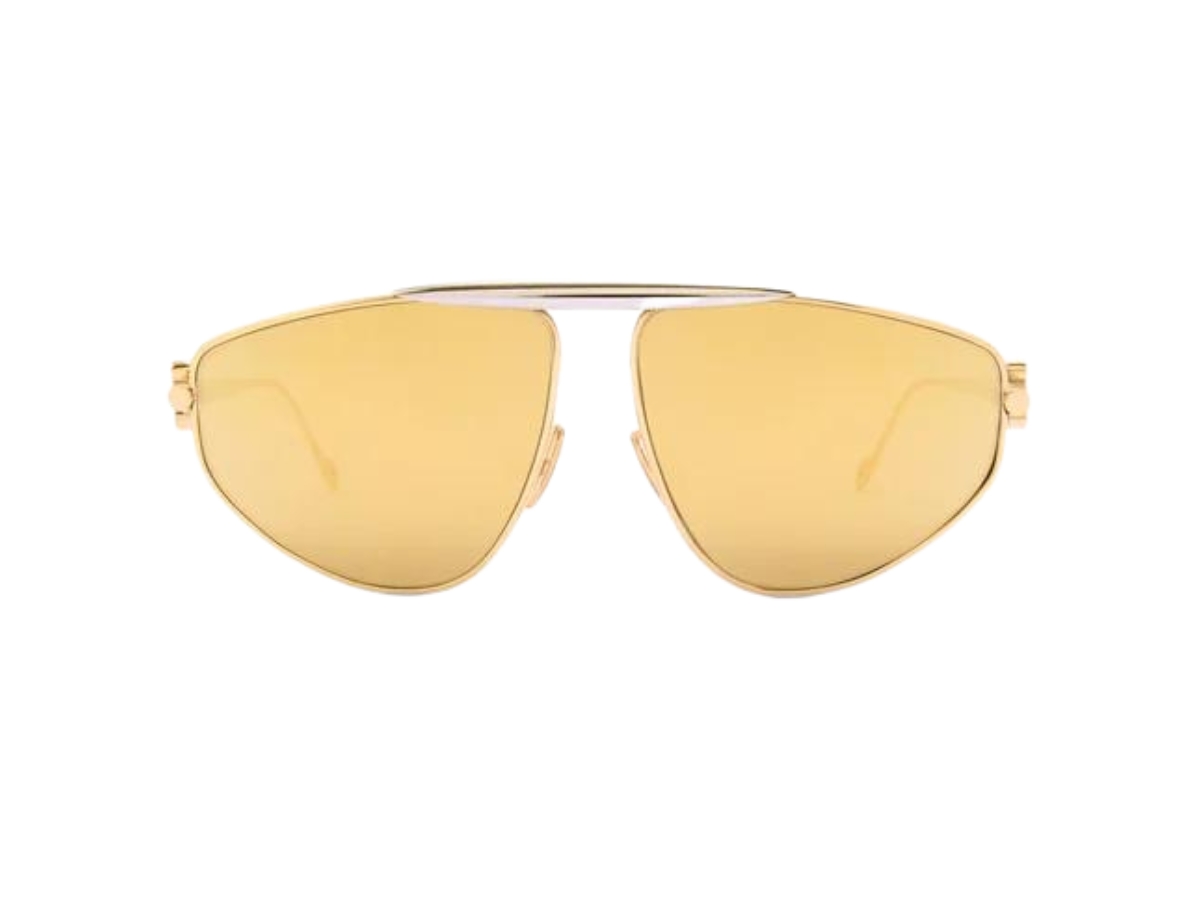 Loewe Spoiler New Aviator Sunglasses In Metal With 3D Gold Finish Loewe ...