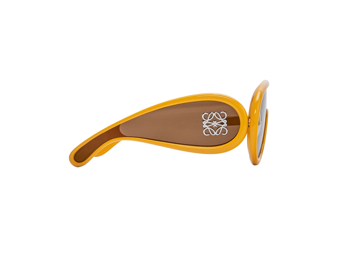Loewe Wave Mask Sunglasses In Earth Yellow Acetate Frame With Brown Lenes