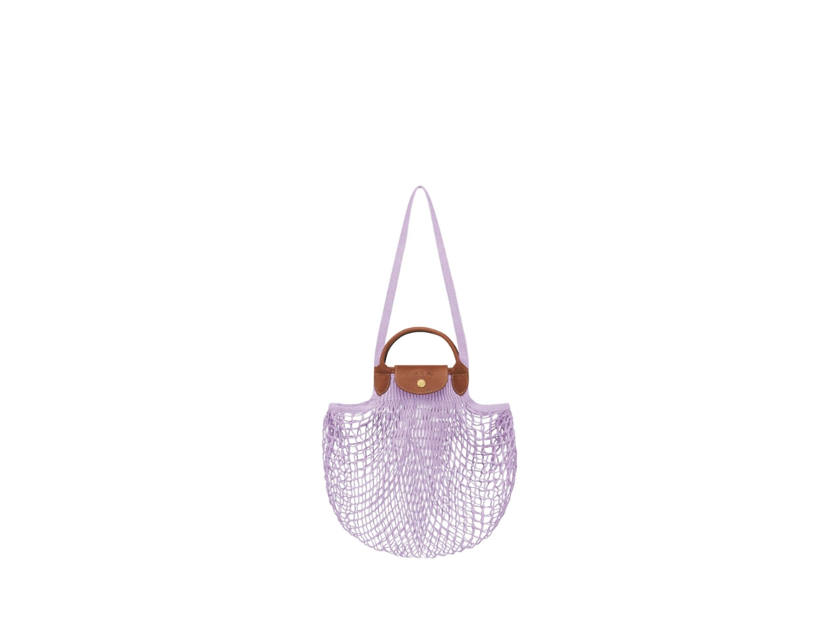 Long Champ Le Pliage Filet Mesh Bag S In Cotton Fabric With Gold Color ...
