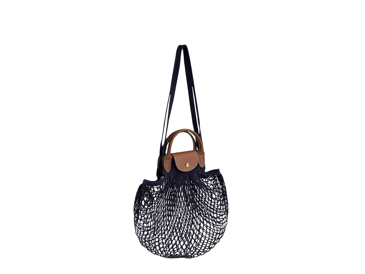 SASOM | bags Longchamp Le Pliage Filet Mesh Bag L In Cotton Canvas With ...