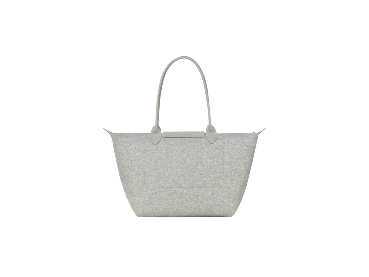 Longchamp Le Pliage L Tote Bag In Canvas With Silver Color Metallic ...