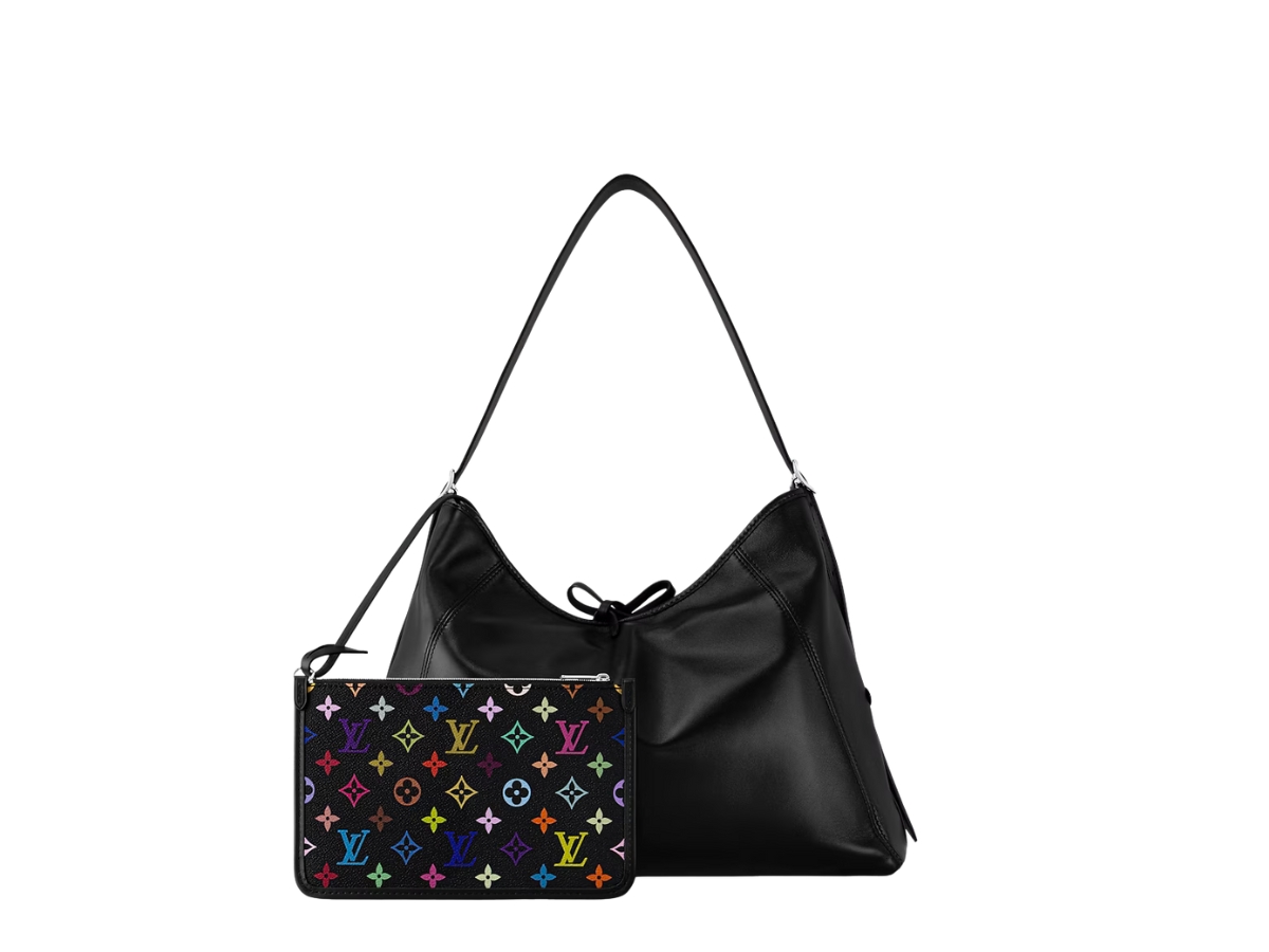 Louis Vuitton X Takashi Murakami CarryAll Vibe MM In Black With Silver ...