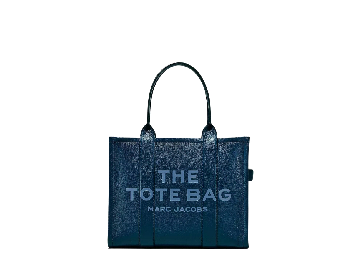 SASOM | กระเป๋า Marc Jacobs The Leather Large Tote Bag Blue Sea เช็ค ...