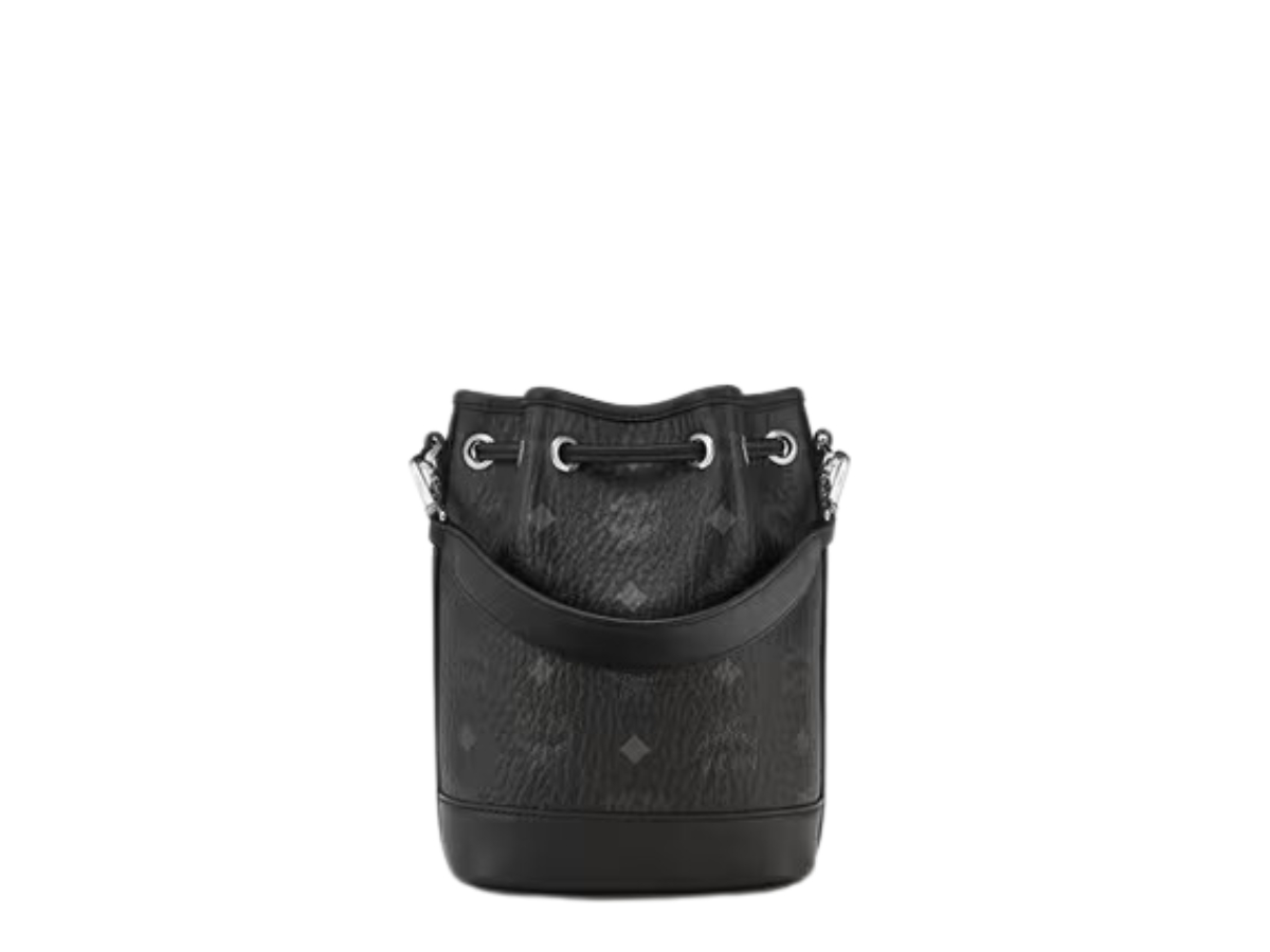 MCM Dessau Drawstring Bag Mini In Visetos Nappa Leather Black