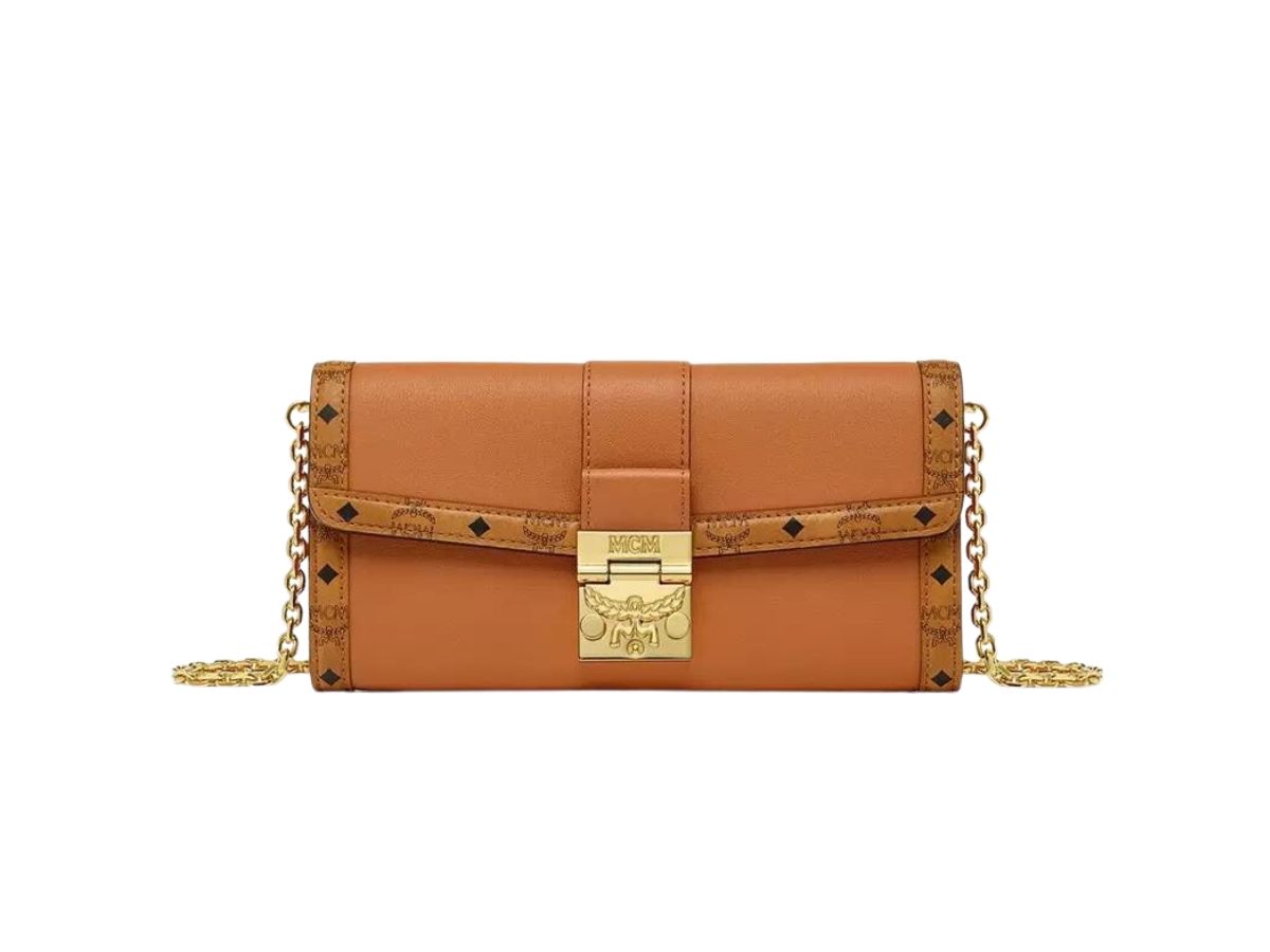 MCM Large Tracy Chain Wallet In Spanish Calf Leather With 24k Gold ...