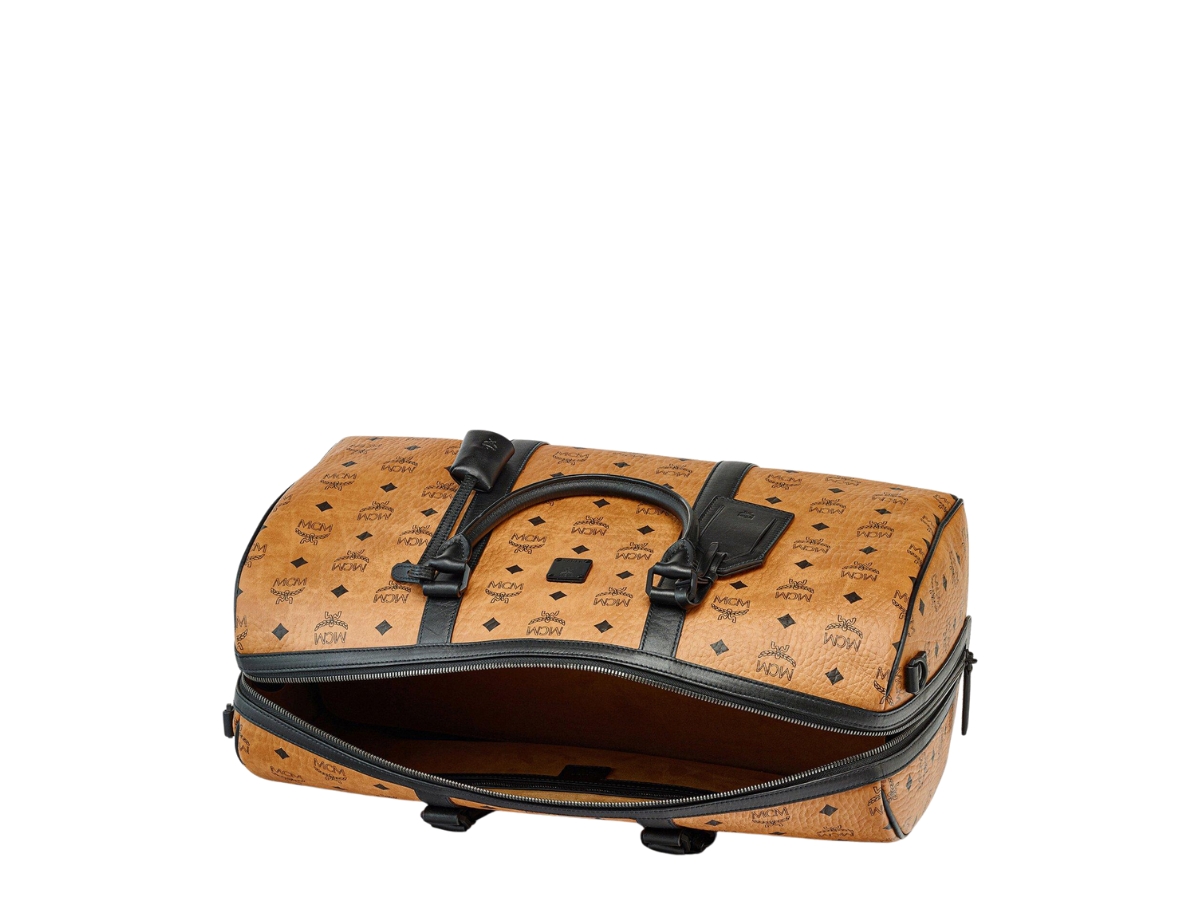 MCM Ottomar Weekender Bag In Visetos And Nappa Leather With Matte Black ...