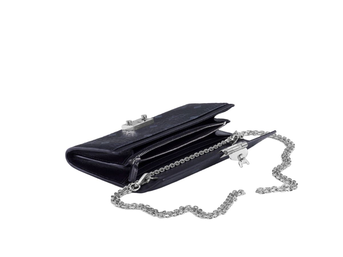 MCM Tracy Crossbody Wallet in Visetos Large Black | ของแท้